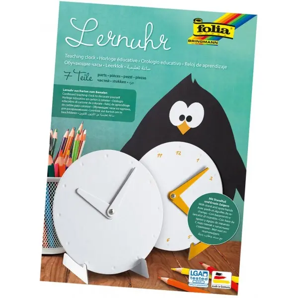 Ceas educativ din carton, pentru invatarea orelor, Folia cu -15% discount