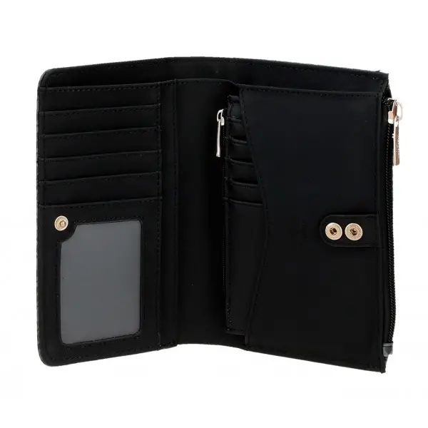 Portofel dama, Pepe Jeans Megan, port card, sistem RFID, negru, 17x10x2 ...