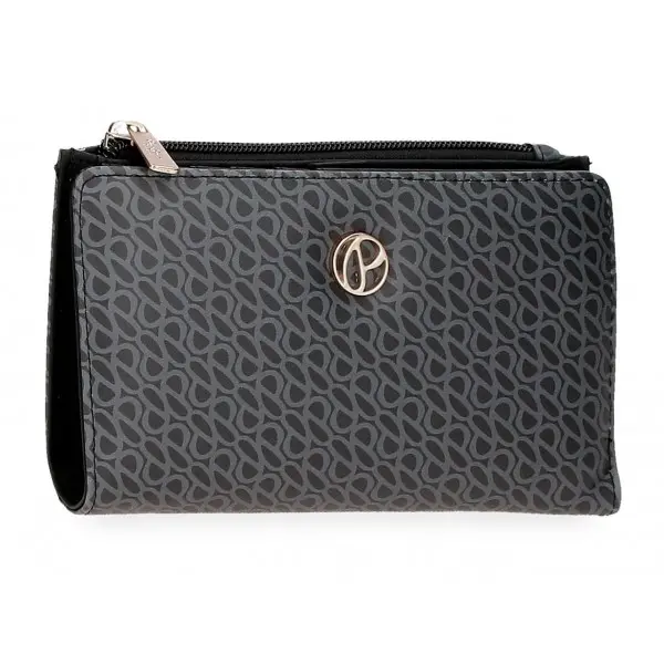 Portofel dama, Pepe Jeans Megan, port card, sistem RFID, negru, 17x10x2 ...