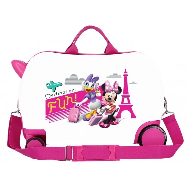Valiza calatorie fete, Disney Minnie and Daisy Paris, ABS, 4 roti, alba ...